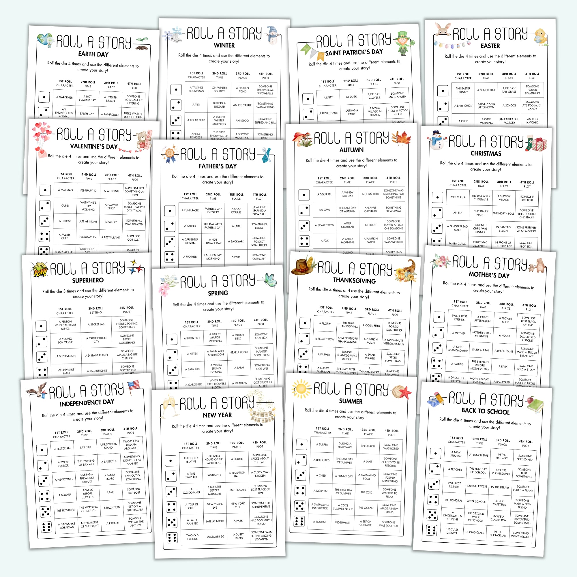 Roll a Story Bundle - Seasonal – Printables by The Craft-at-Home Family