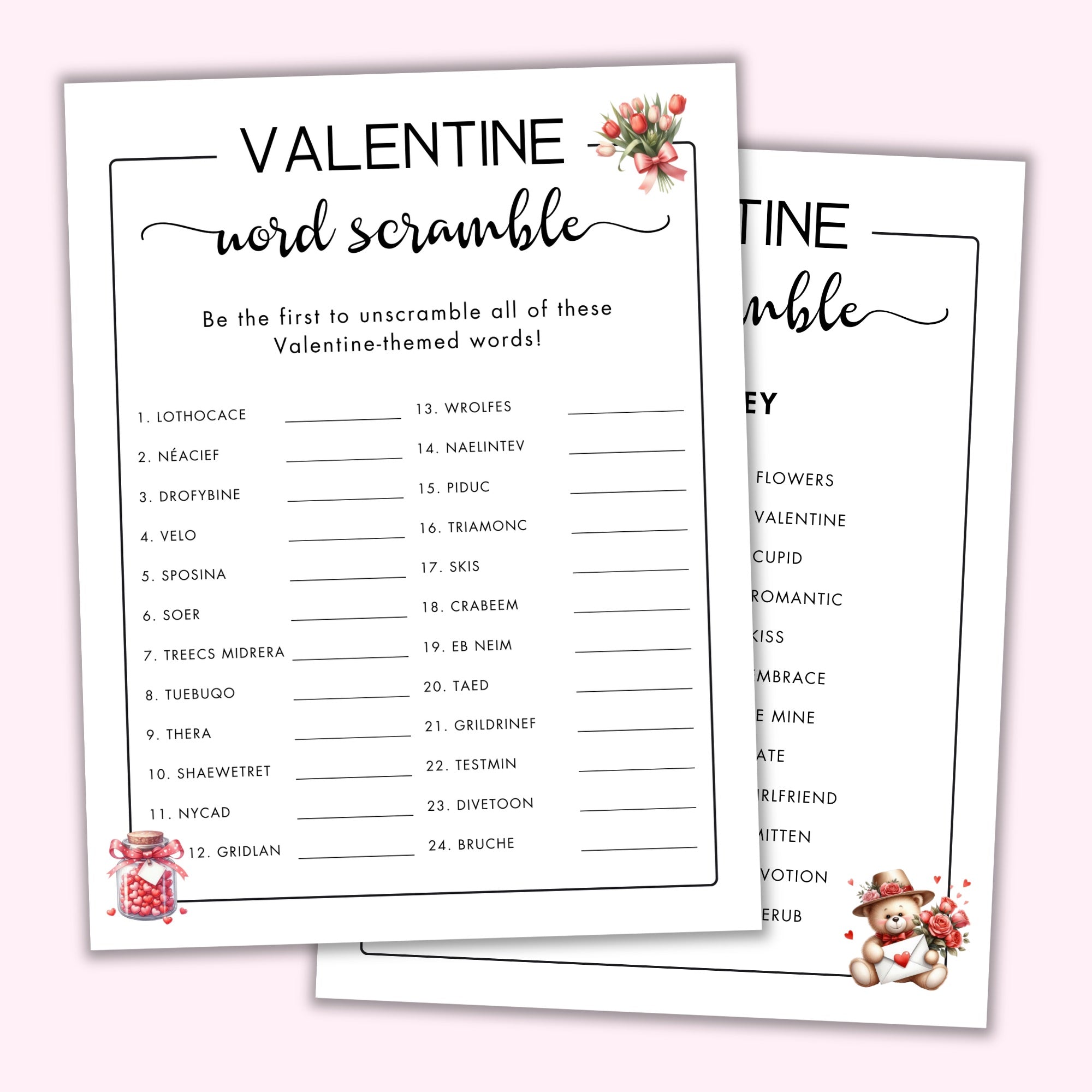 Valentine's Day Word Scramble – Printables by The Craft-at-Home Family