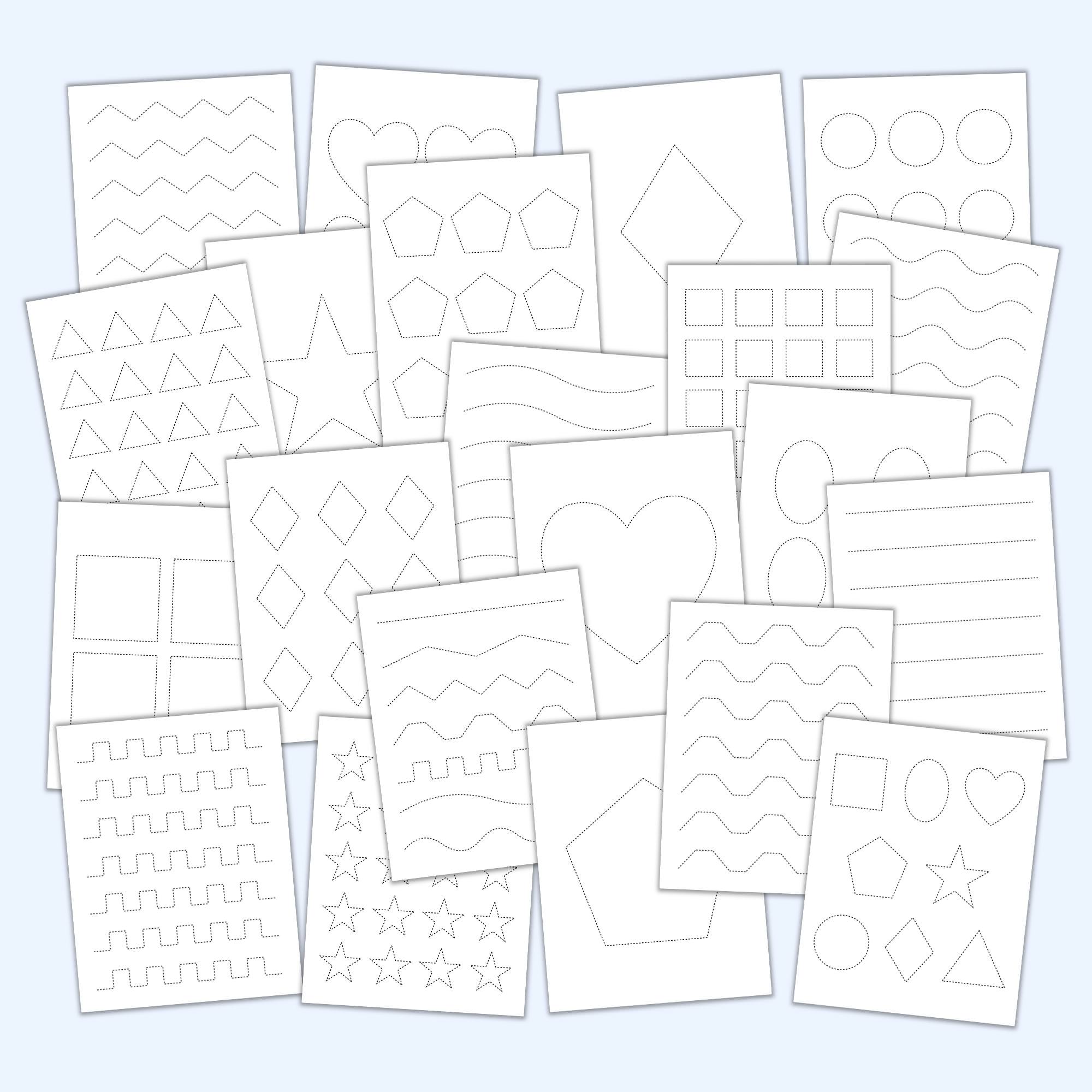 Tracing & Cutting Practice Bundle (41 Pages) – Printables by The Craft ...