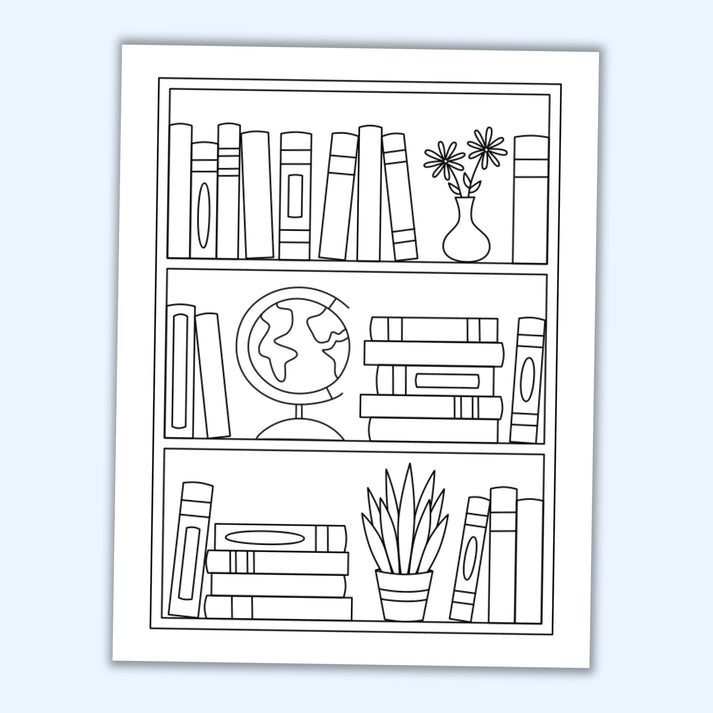 Coloring Bookshelf Reading Tracker (25 Books | 2 Designs) – Printables ...