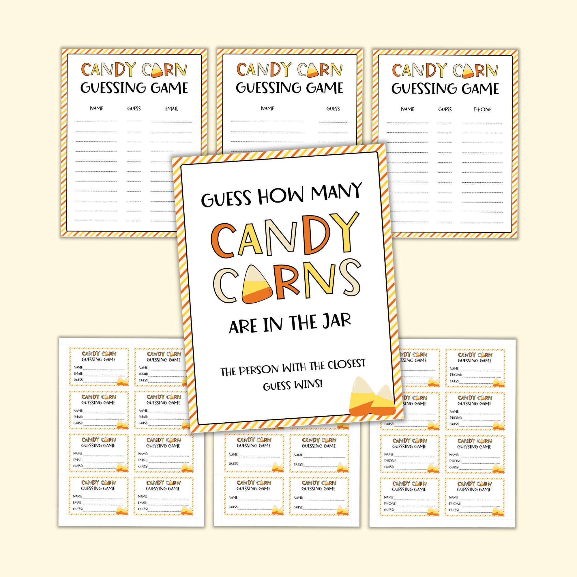 Candy Corn Guessing Game – Printables by The Craft-at-Home Family
