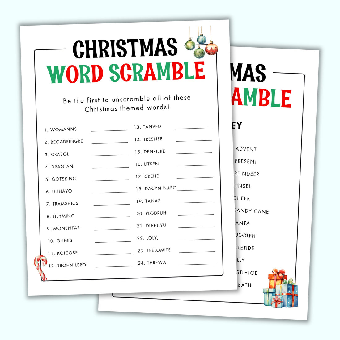 Christmas Word Scramble – Printables by The Craft-at-Home Family
