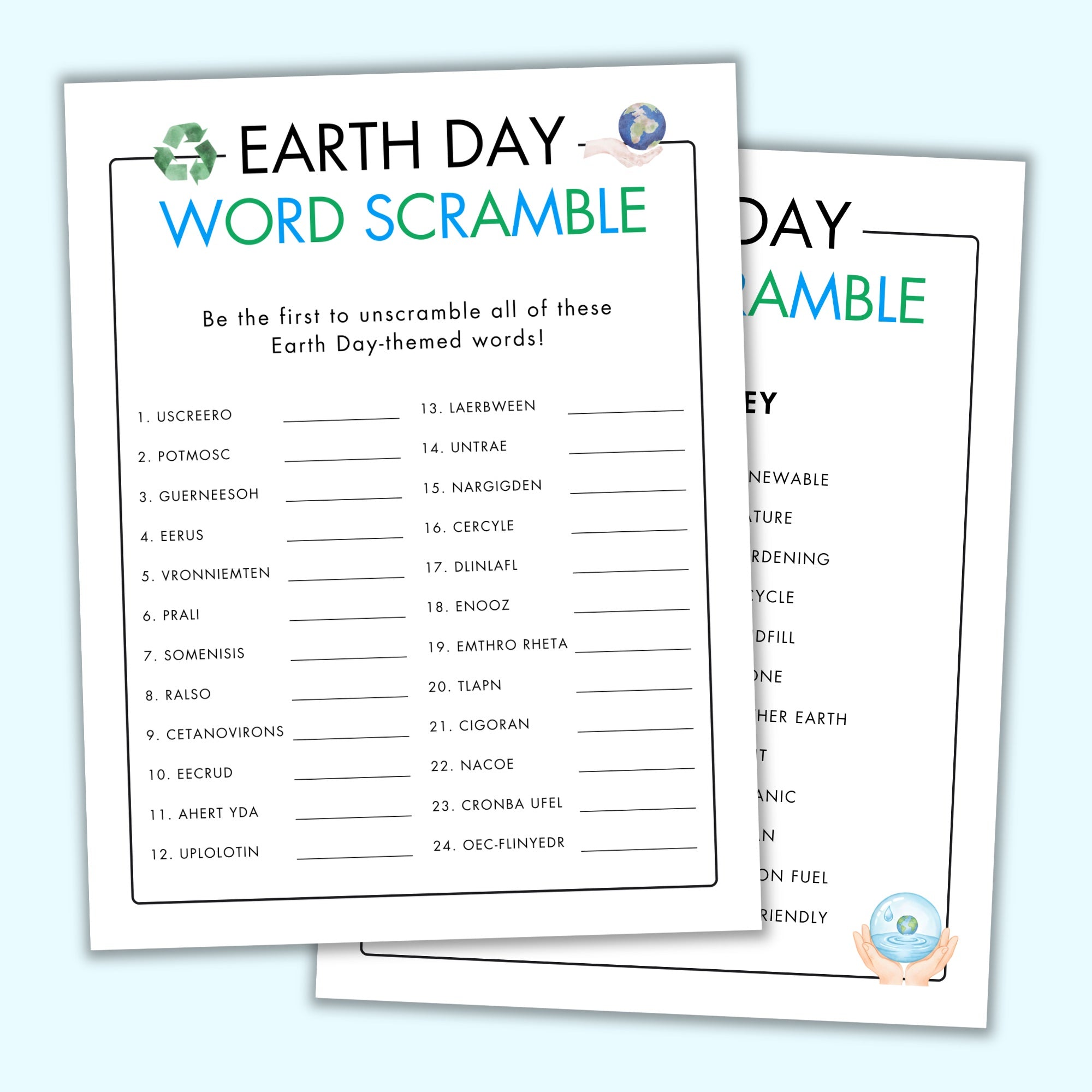 Earth Day Word Scramble – Printables by The Craft-at-Home Family
