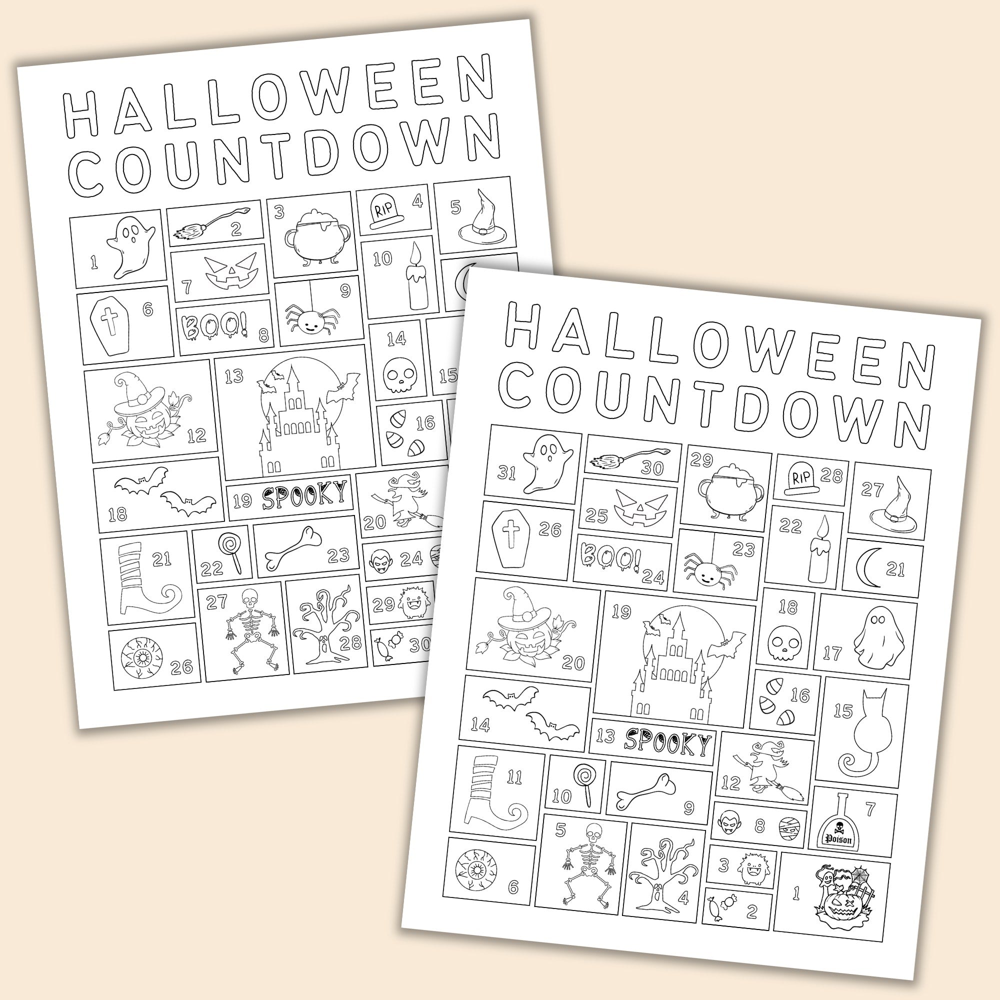 Halloween Coloring Countdown – Printables by The Craft-at-Home Family