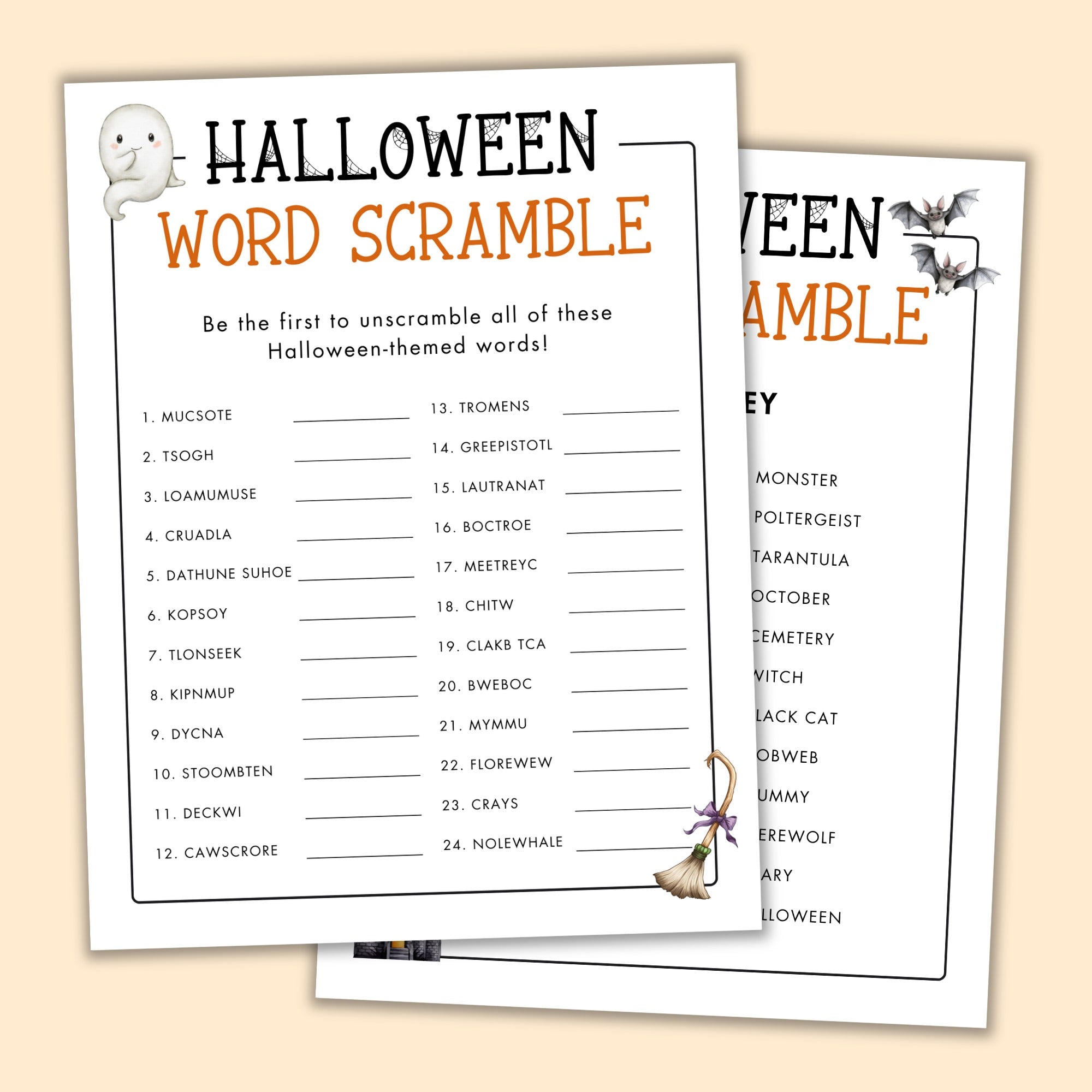 Halloween Word Scramble – Printables by The Craft-at-Home Family