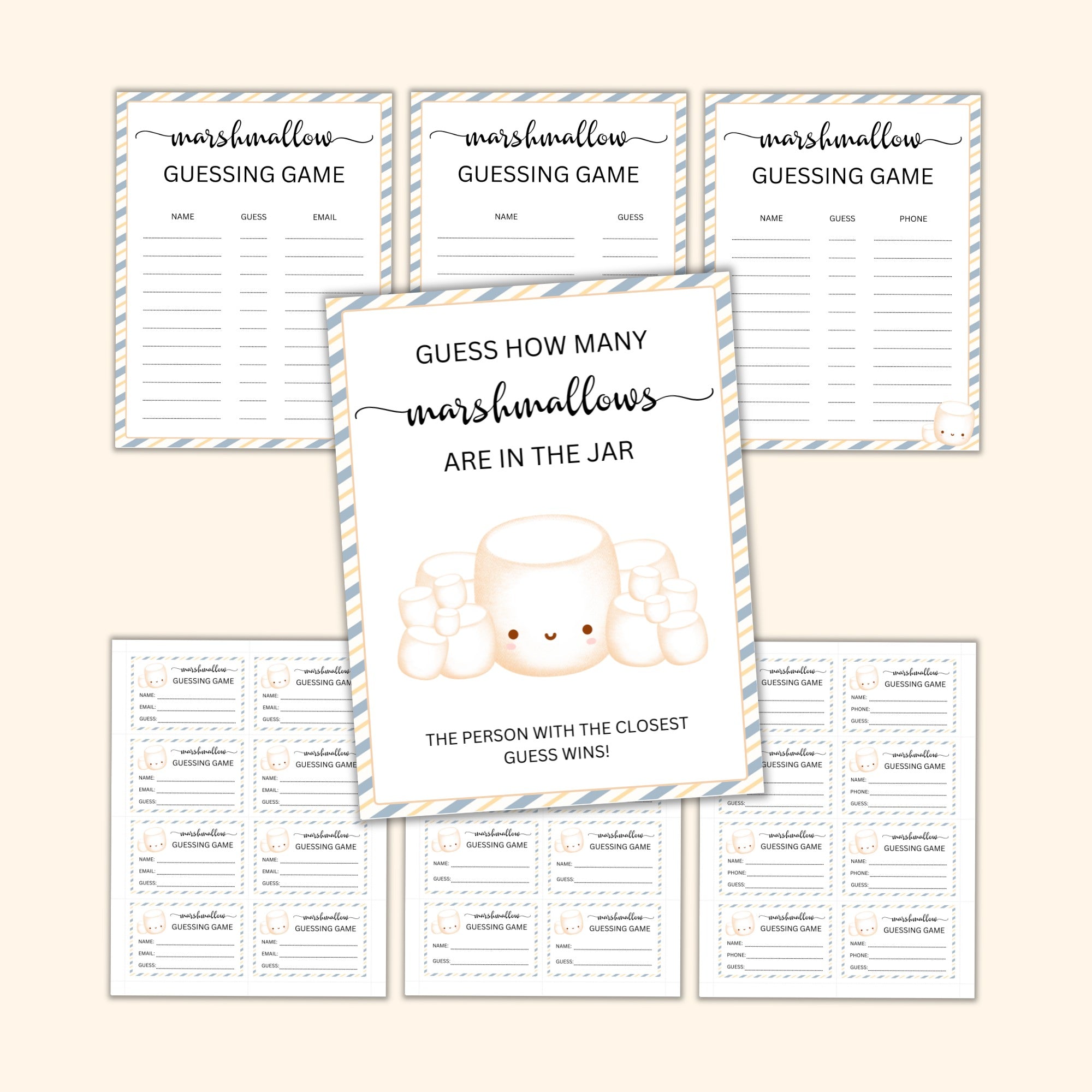 Marshmallow Guessing Game – Printables by The Craft-at-Home Family