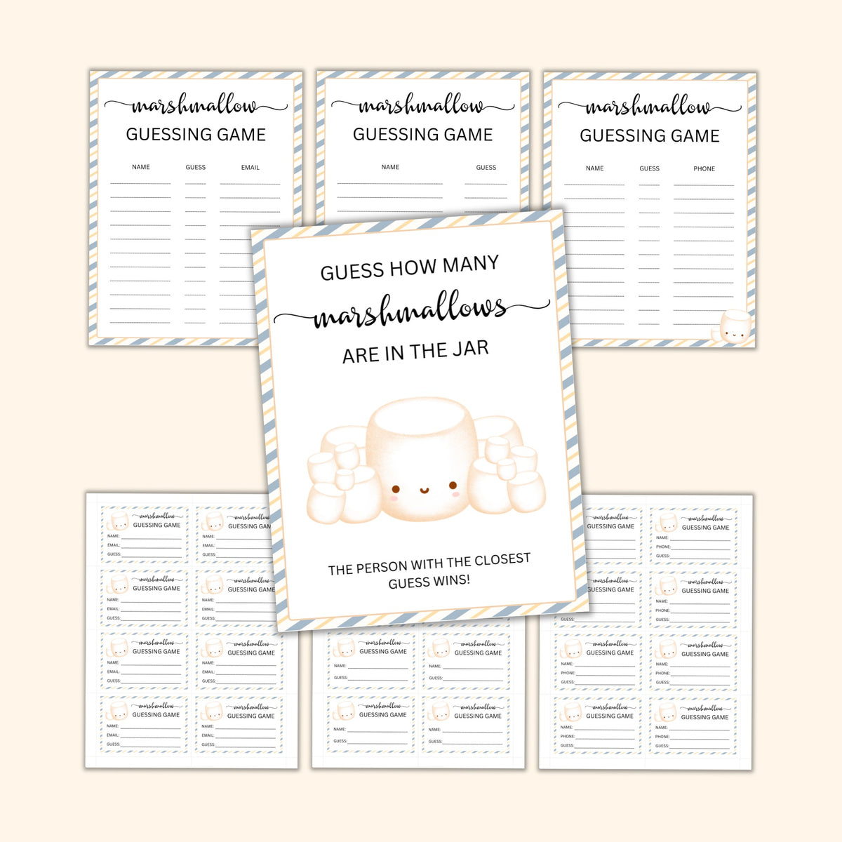 Marshmallow Guessing Game – Printables by The Craft-at-Home Family