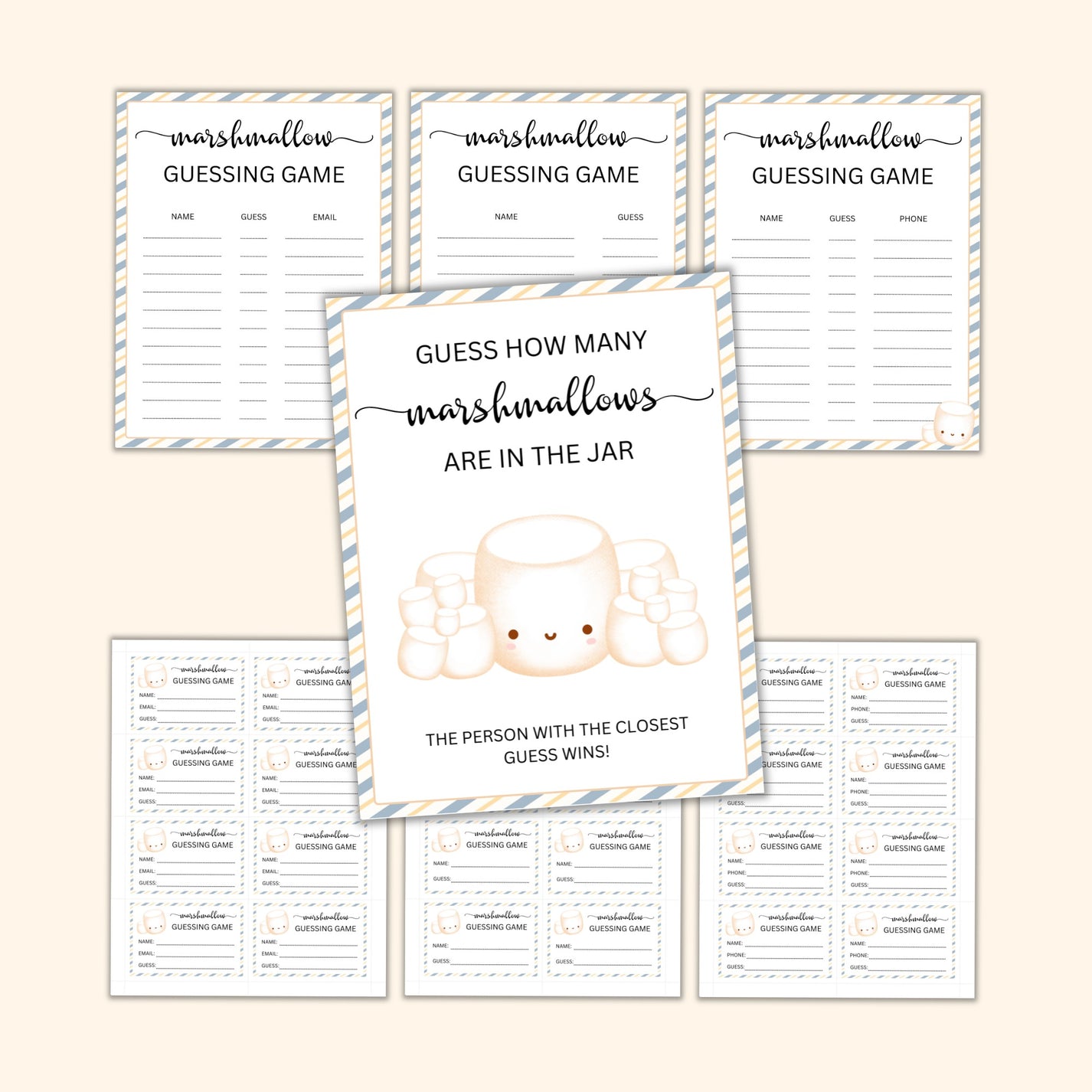 Marshmallow Guessing Game – Printables by The Craft-at-Home Family