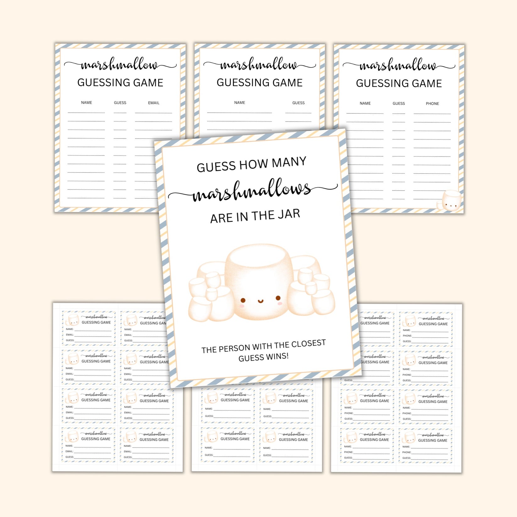 Marshmallow Guessing Game – Printables by The Craft-at-Home Family