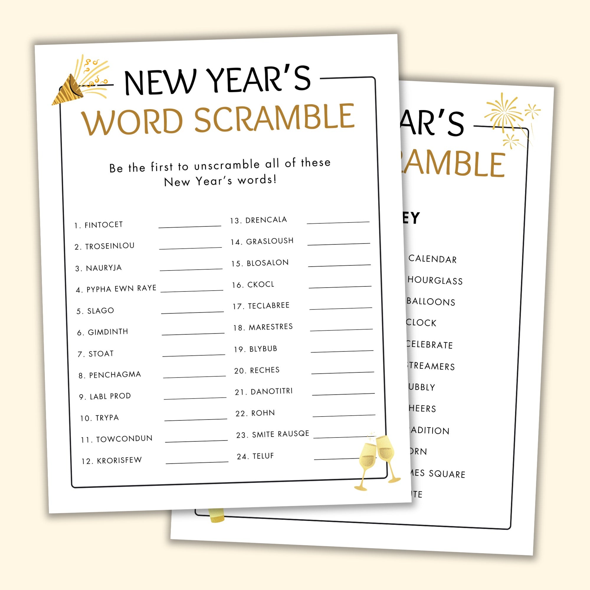 New Year's Word Scramble – Printables by The Craft-at-Home Family