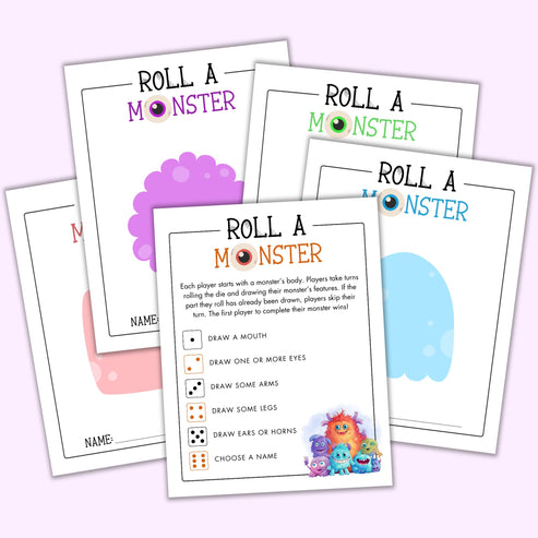 Roll a Monster Game – Printables by The Craft-at-Home Family