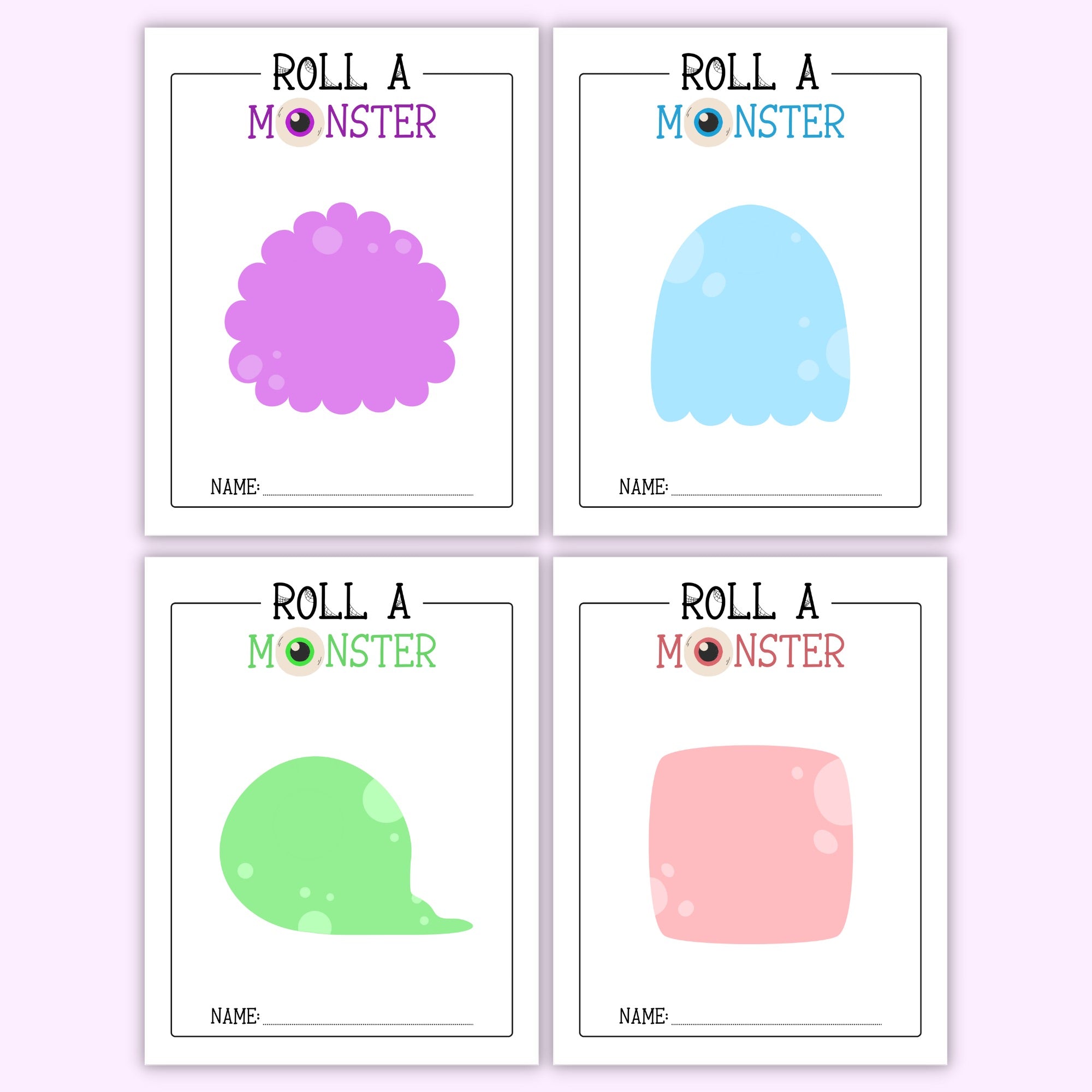Roll a Monster Game – Printables by The Craft-at-Home Family