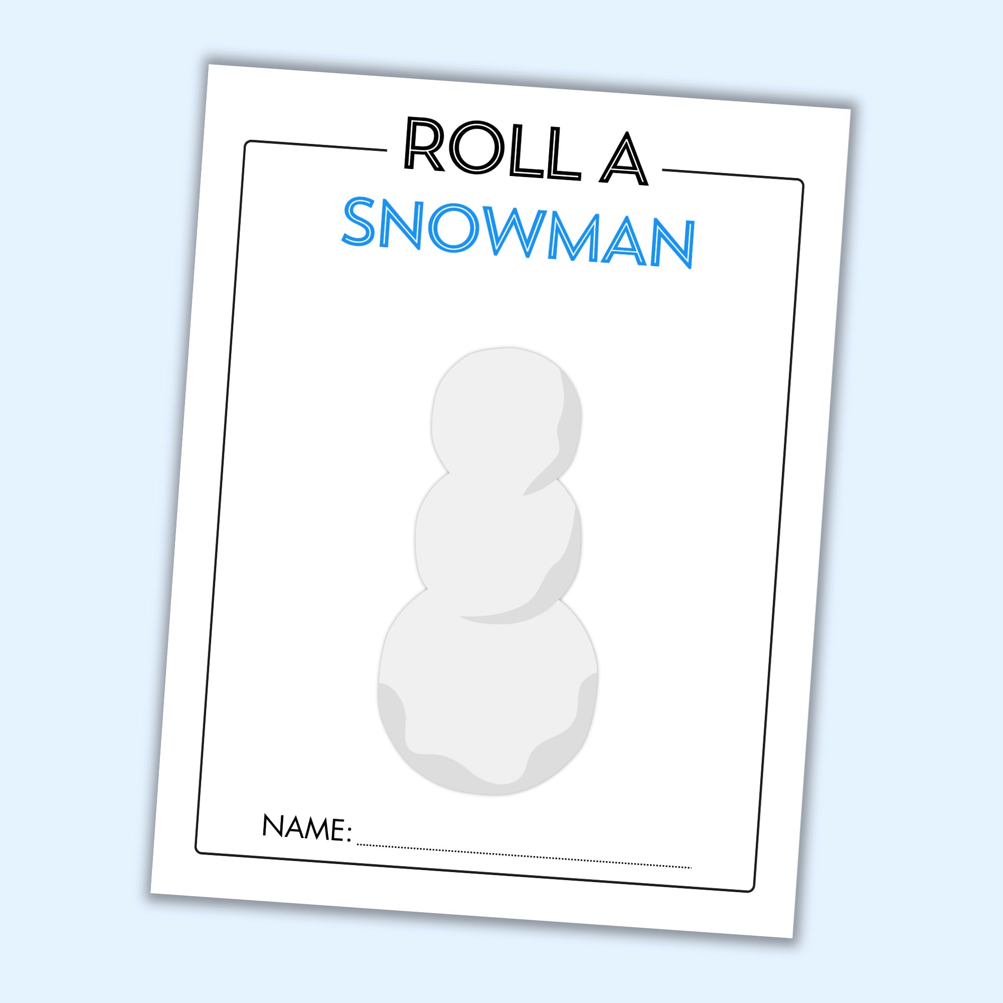 Roll a Snowman Game – Printables by The Craft-at-Home Family