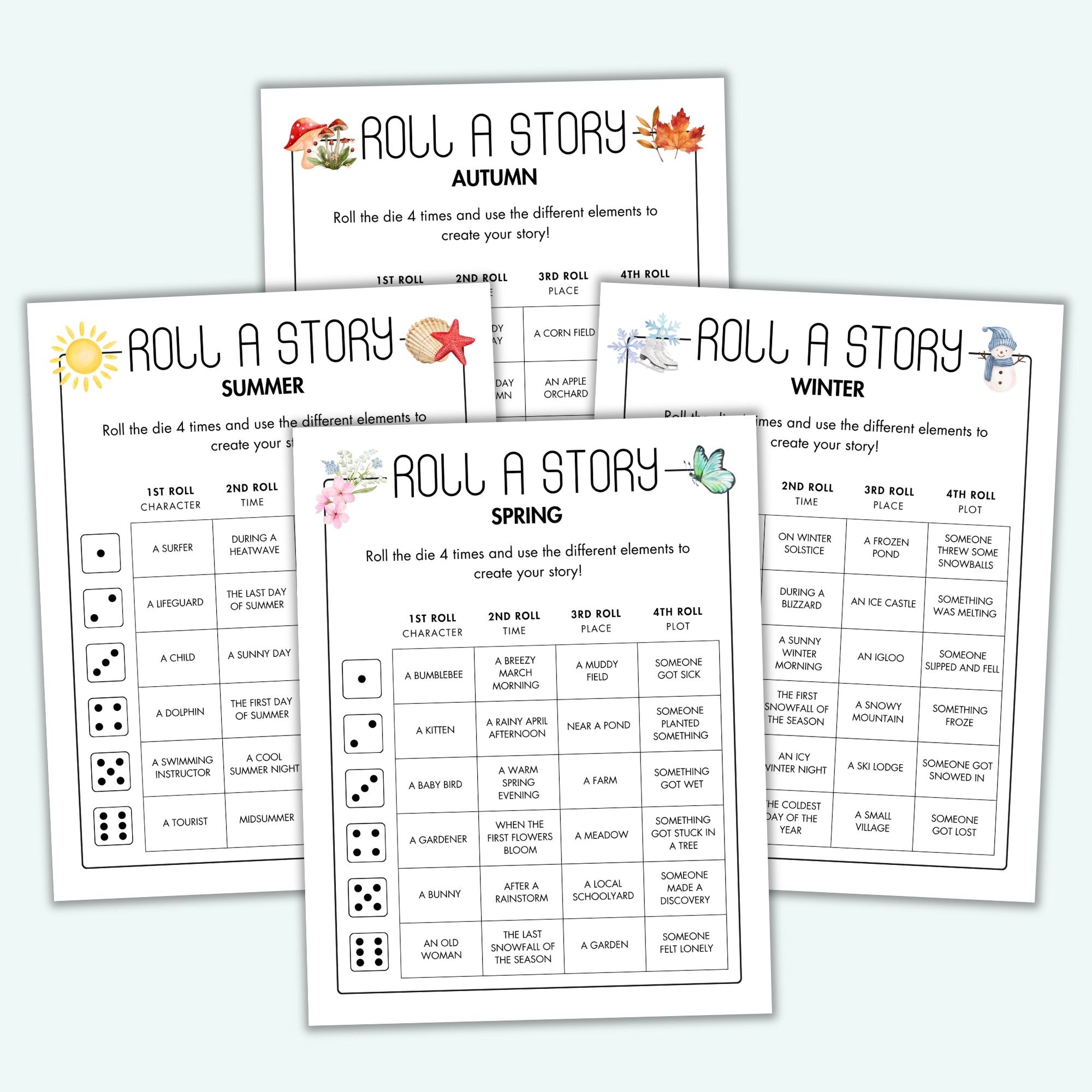 Roll a Story Bundle - Seasonal – Printables by The Craft-at-Home Family