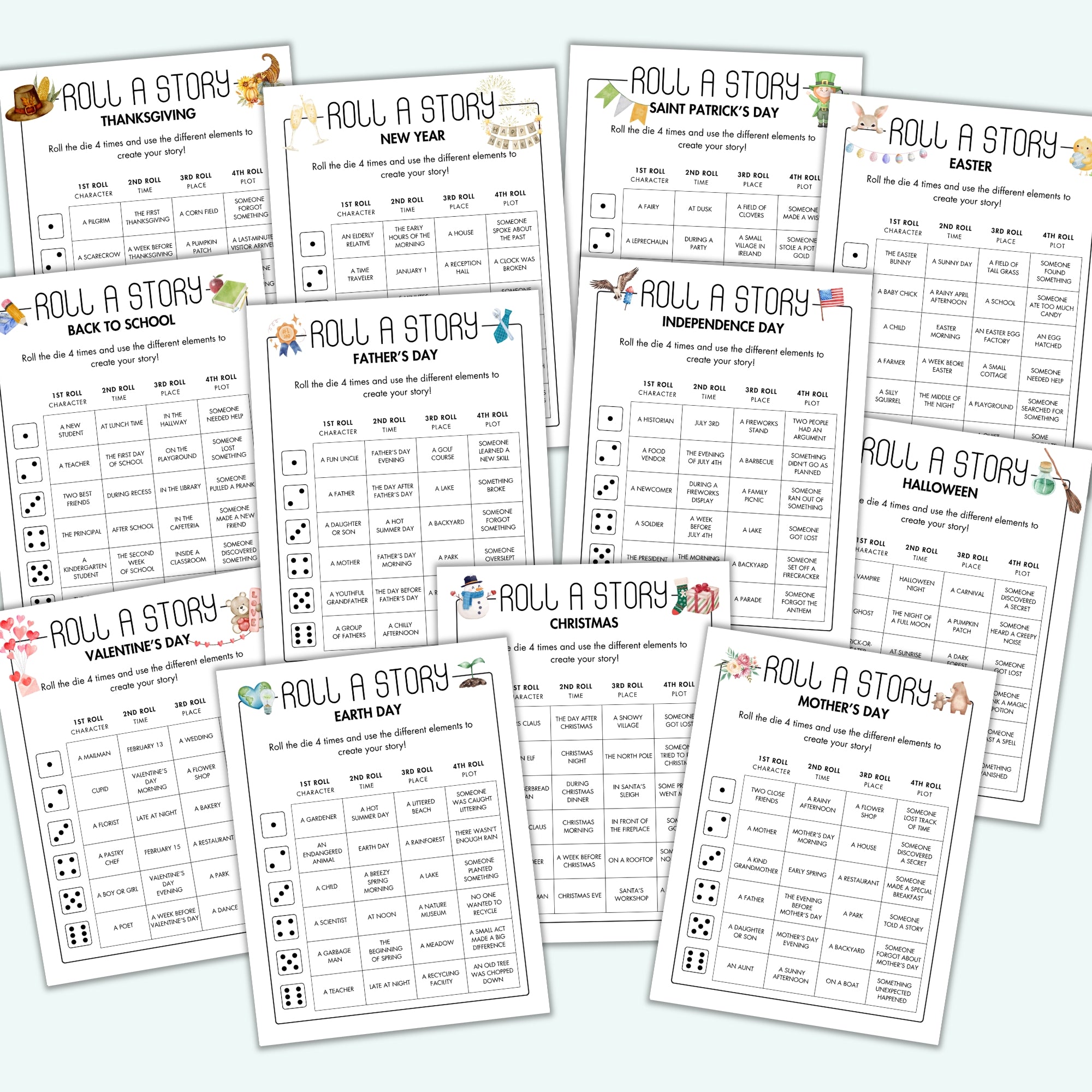 Roll a Story Bundle - Seasonal – Printables by The Craft-at-Home Family