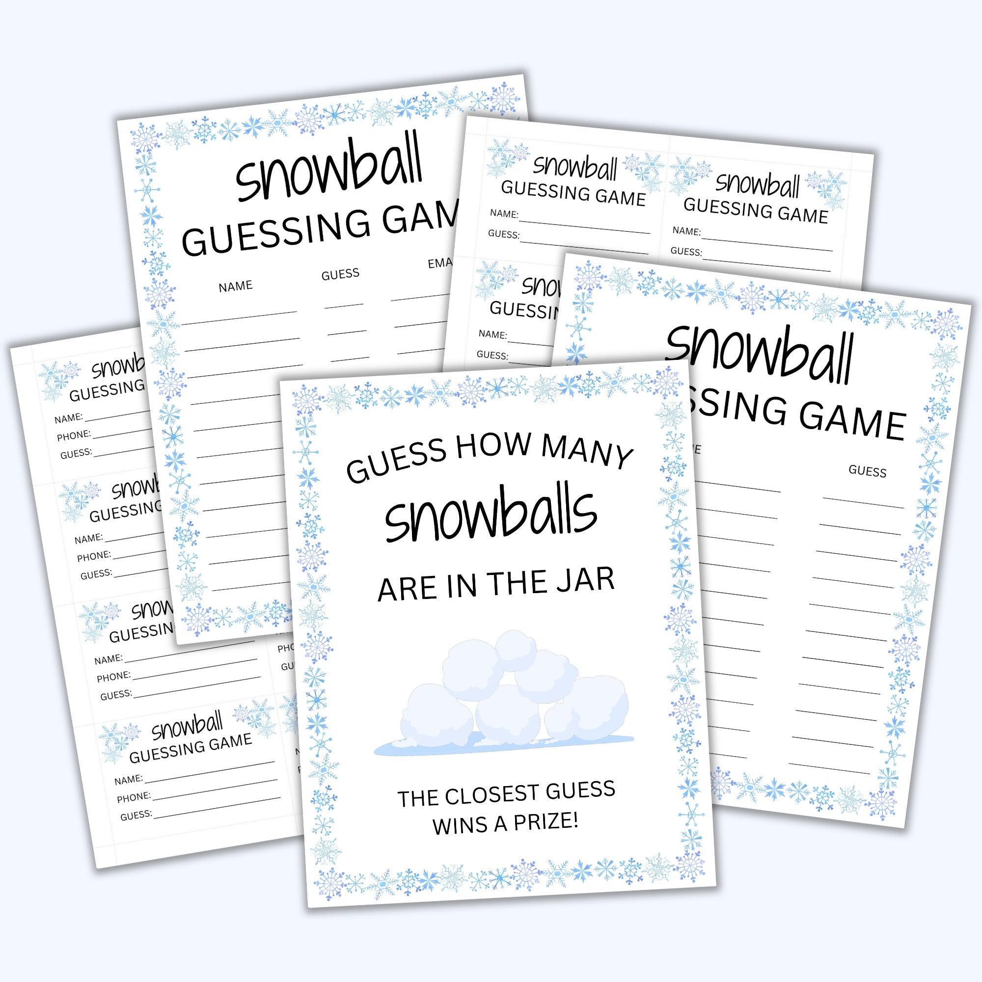 Snowball Guessing Game – Printables by The Craft-at-Home Family