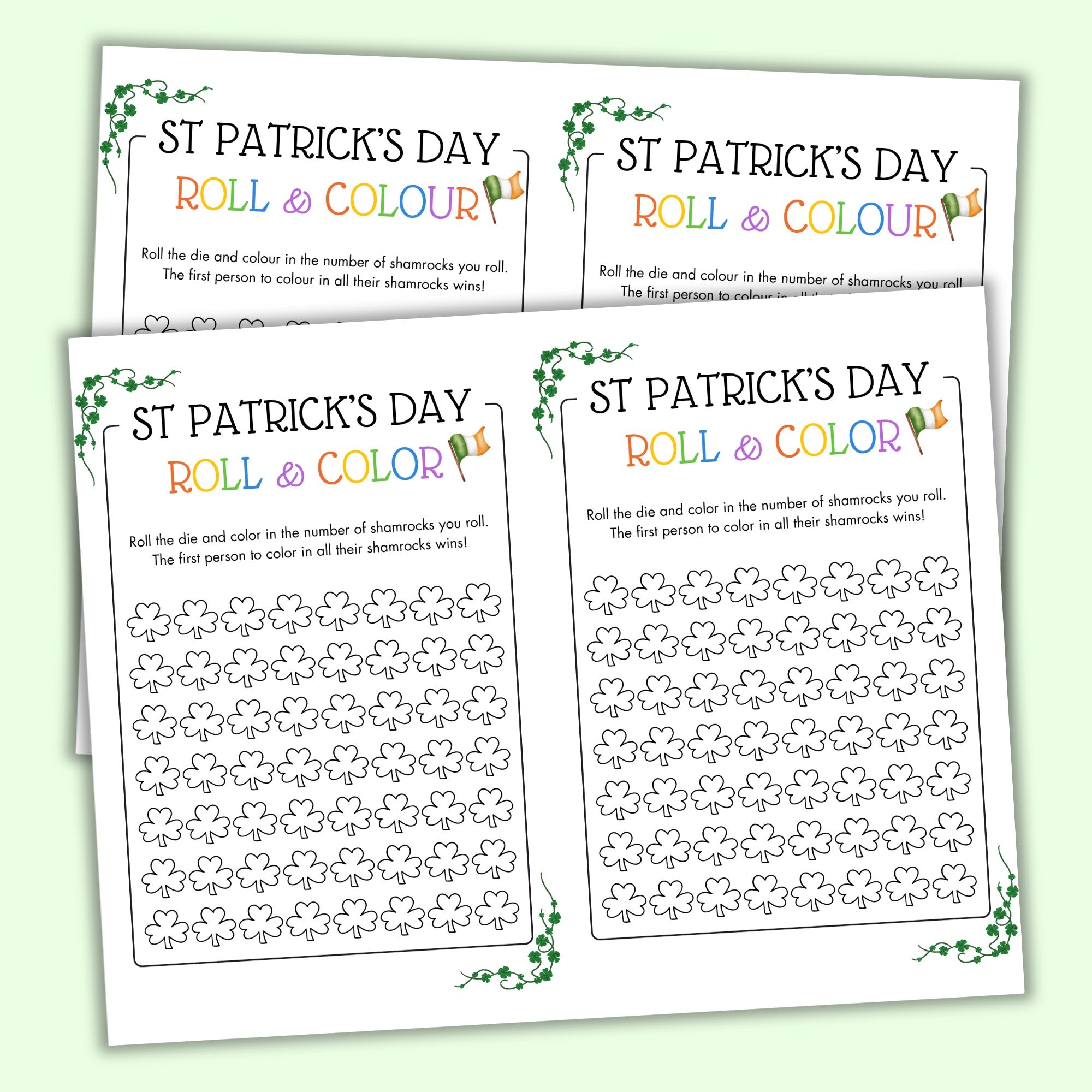 St Patrick's Day Roll & Color (2 Spelling Variants) – Printables by The ...