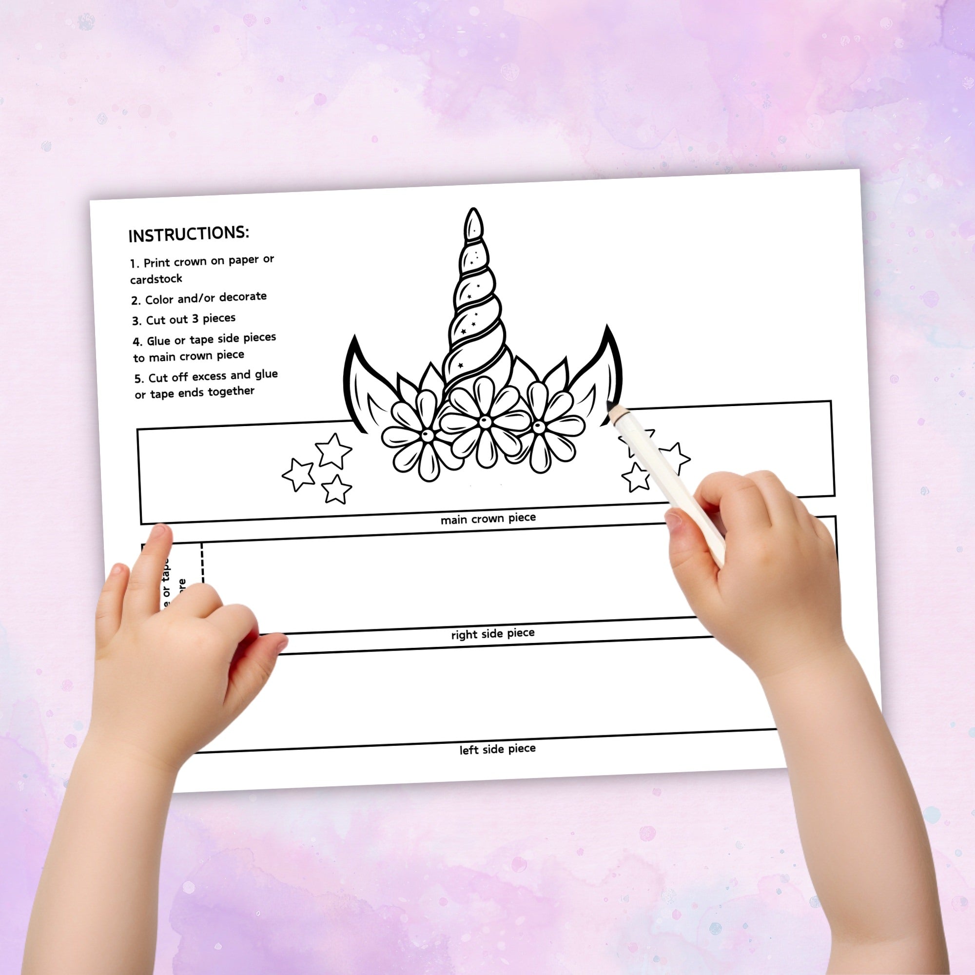 Unicorn Paper Crown – Printables by The Craft-at-Home Family