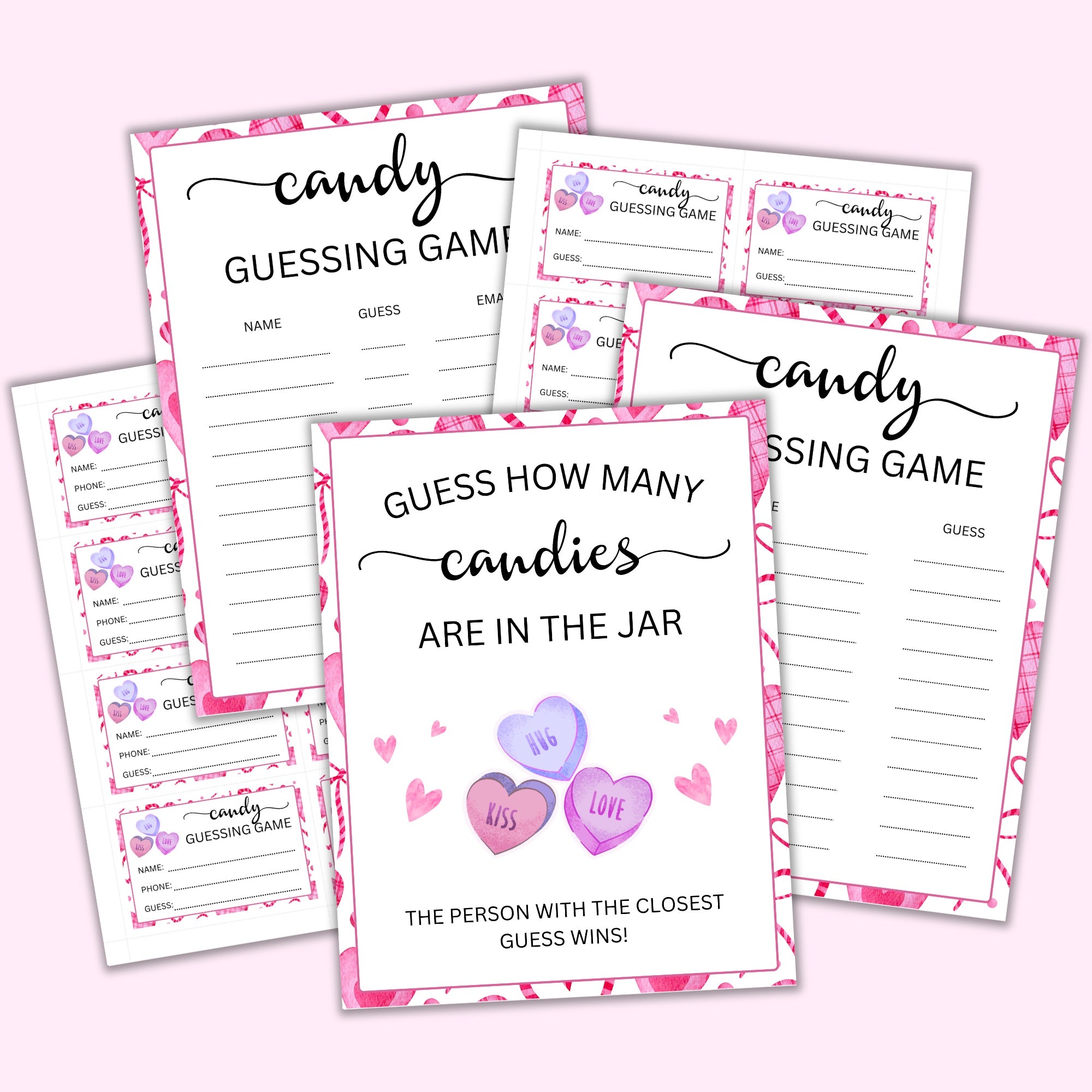 Valentine Candy Guessing Game – Printables by The Craft-at-Home Family
