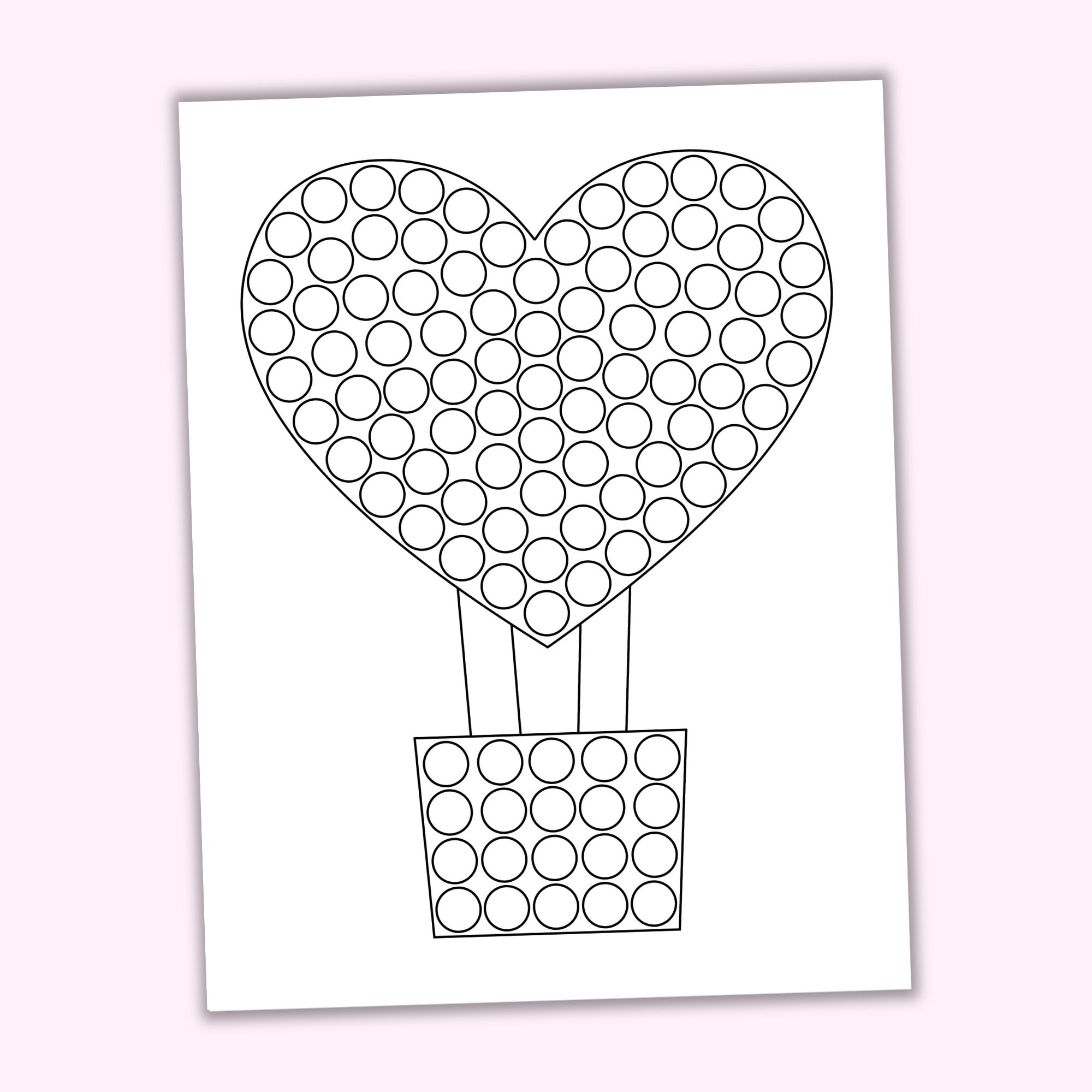 Valentine's Day Dot Marker Pages – Printables by The Craft-at-Home Family