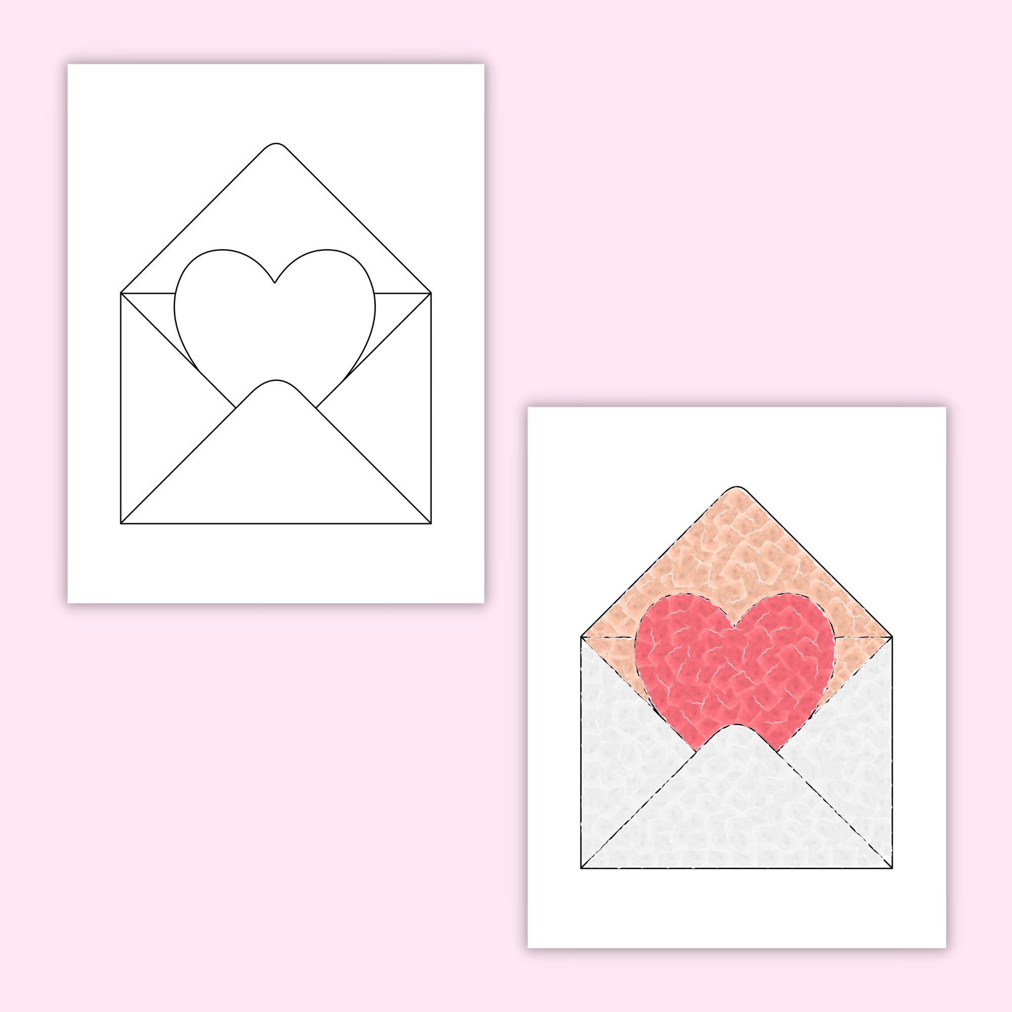 Valentine's Day Torn Paper Craft – Printables by The Craft-at-Home Family