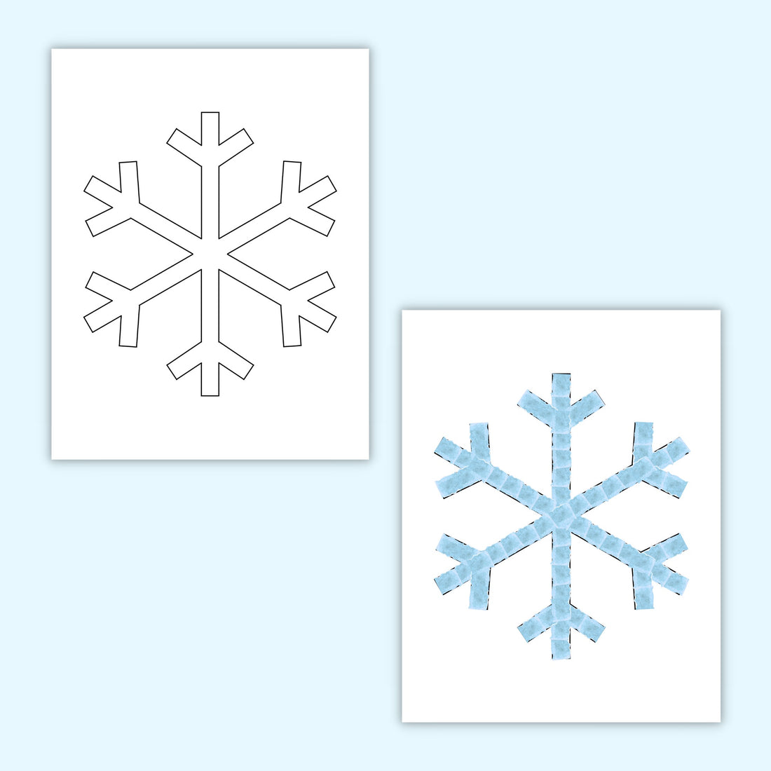 Winter Torn Paper Craft – Printables by The Craft-at-Home Family