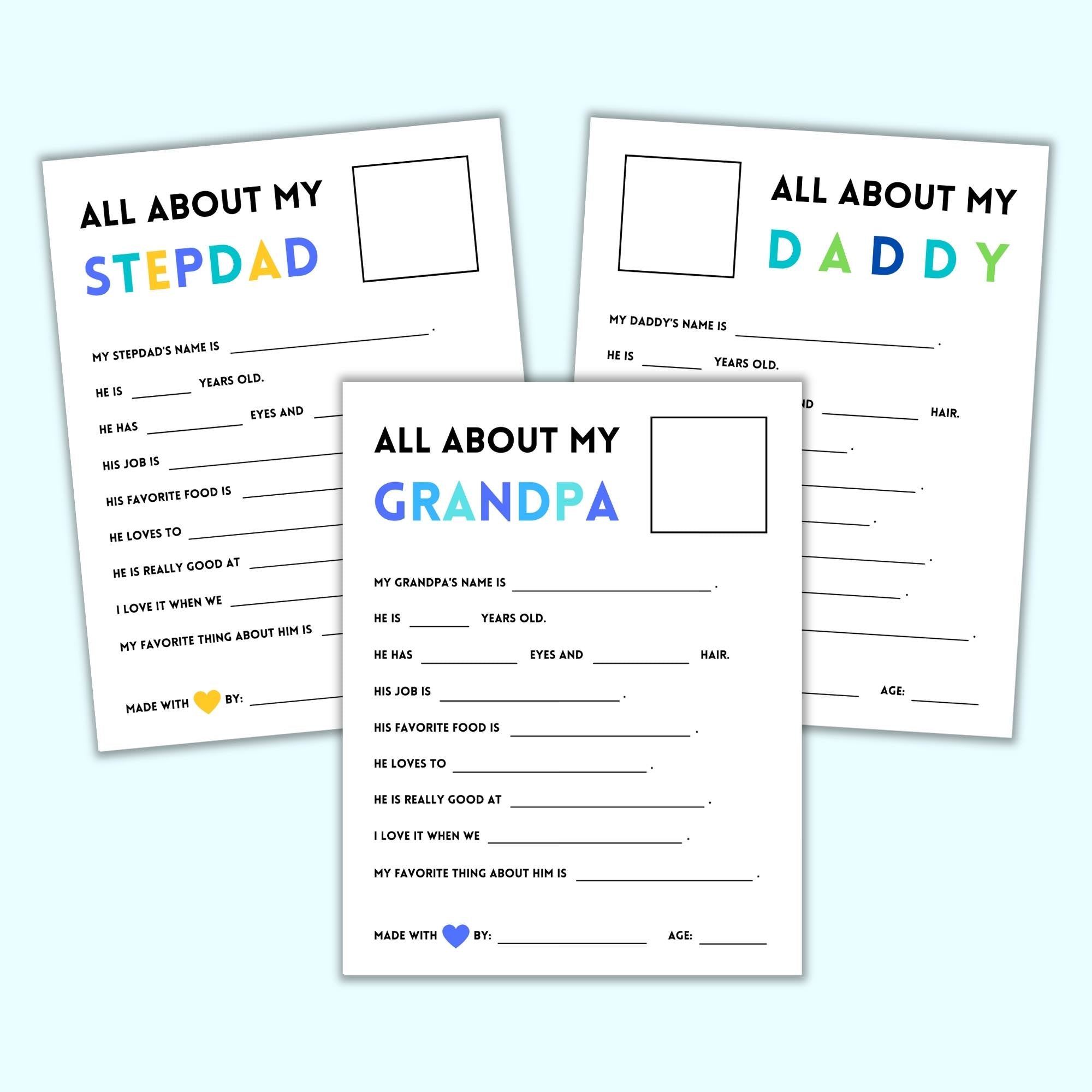 "All About My Family" Bundle (13 Questionnaires) – Printables by The ...