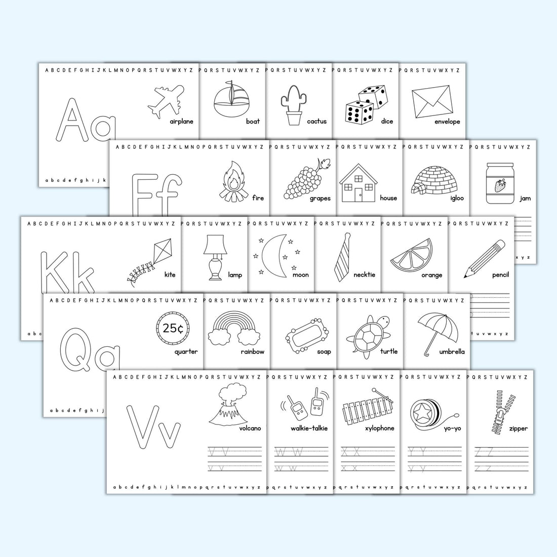 Alphabet Play Dough Mats – Printables by The Craft-at-Home Family