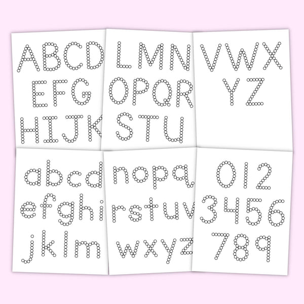 Q-Tip Alphabet & Number Sheets – Printables by The Craft-at-Home Family