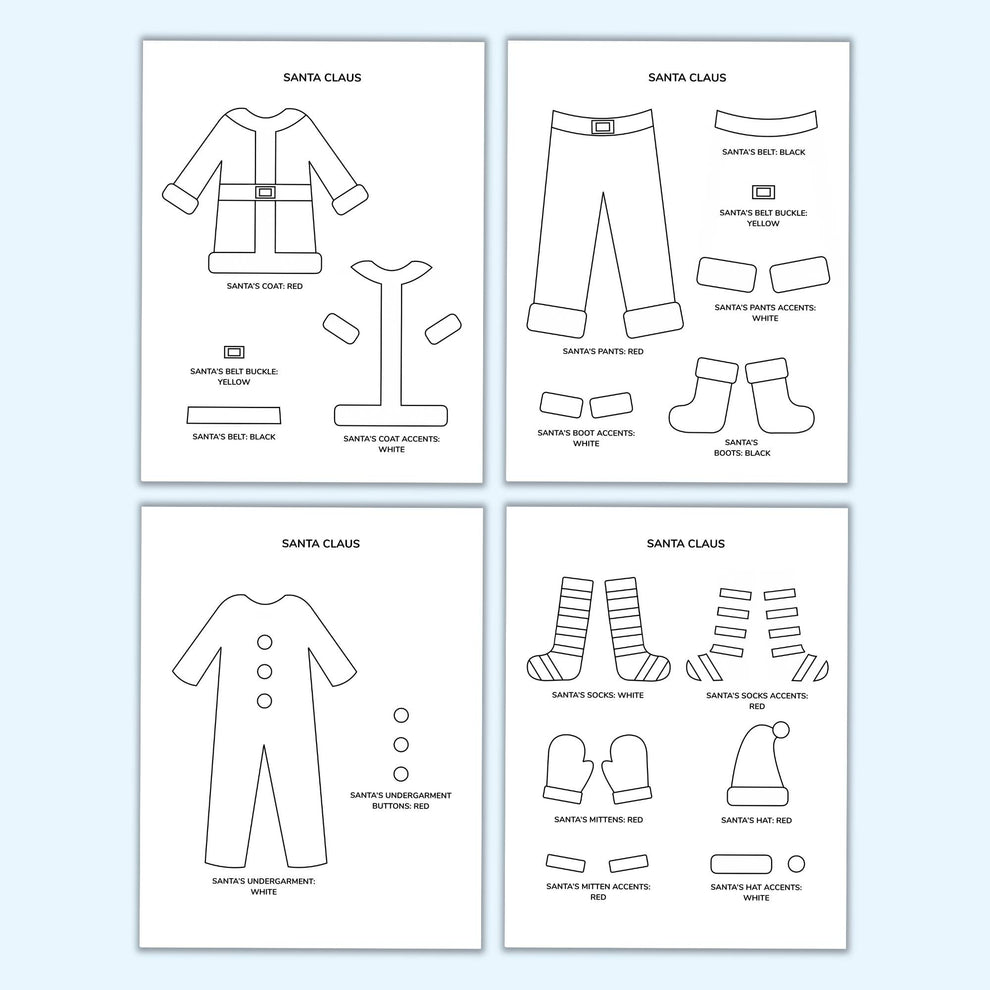 Santa's Clothesline Garland Template – Printables by The Craft-at-Home ...