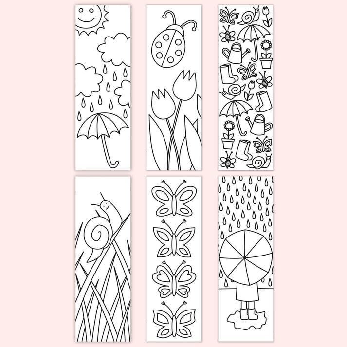 Spring Coloring Bookmarks (Set of 6) – Printables by The Craft-at-Home ...
