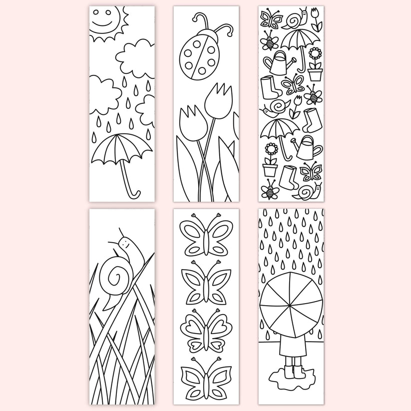 Spring Coloring Bookmarks (Set of 6) – Printables by The Craft-at-Home ...