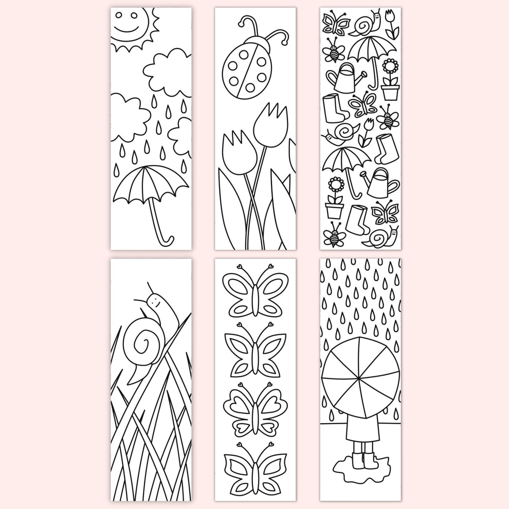 Spring Coloring Bookmarks (Set of 6) – Printables by The Craft-at-Home ...