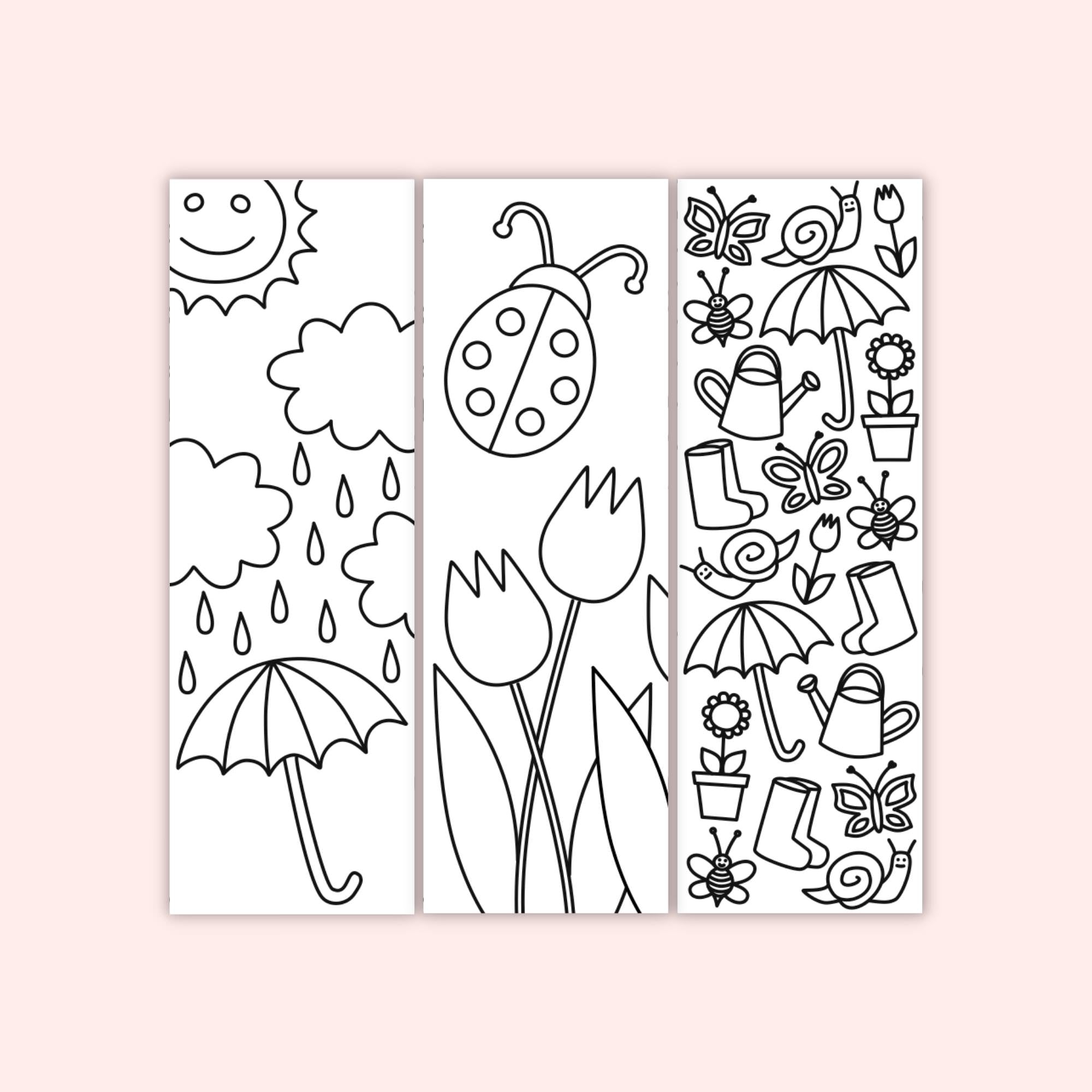 Spring Coloring Bookmarks (Set of 6) – Printables by The Craft-at-Home ...