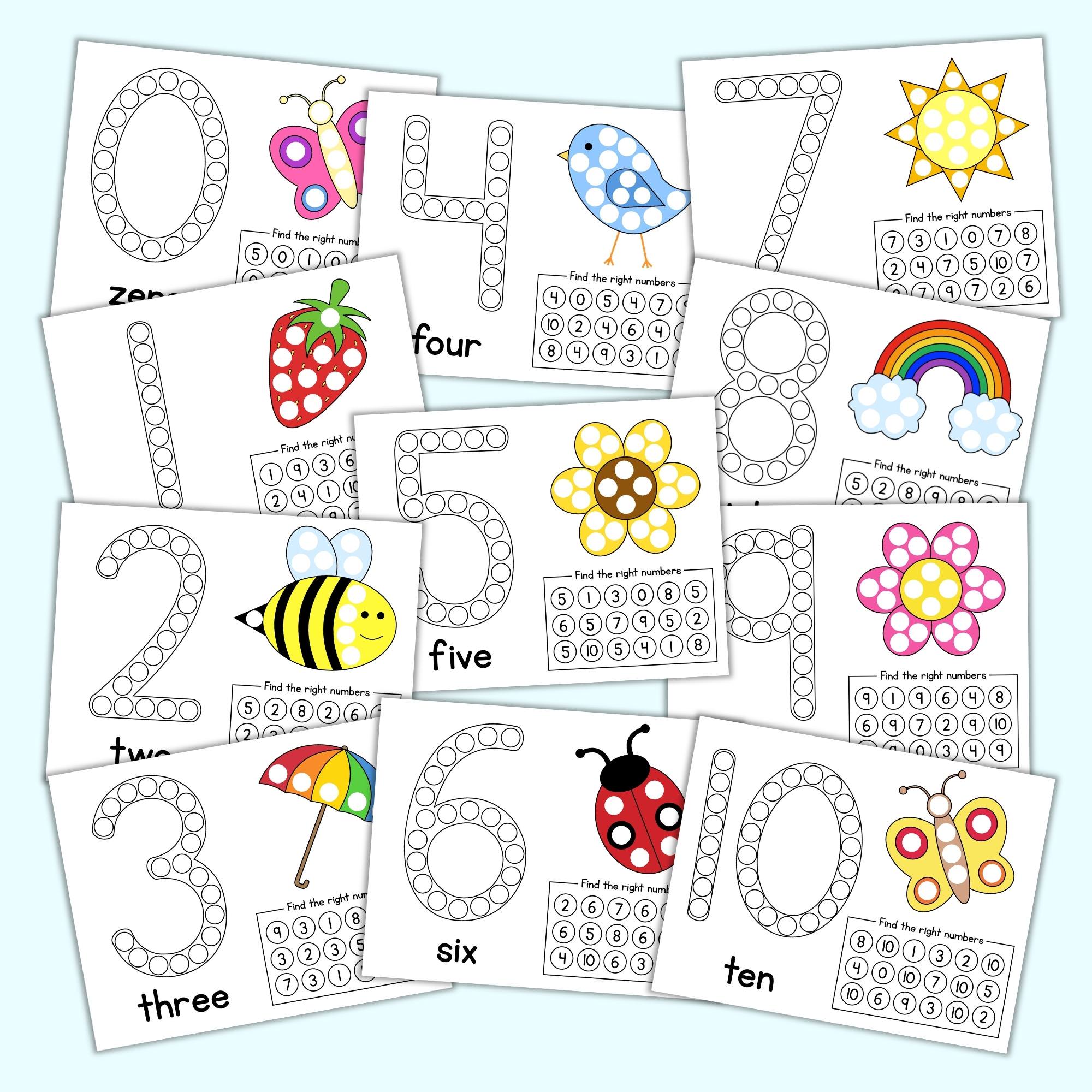 Spring Counting Dot Marker Pages (0-10) – Printables by The Craft-at ...