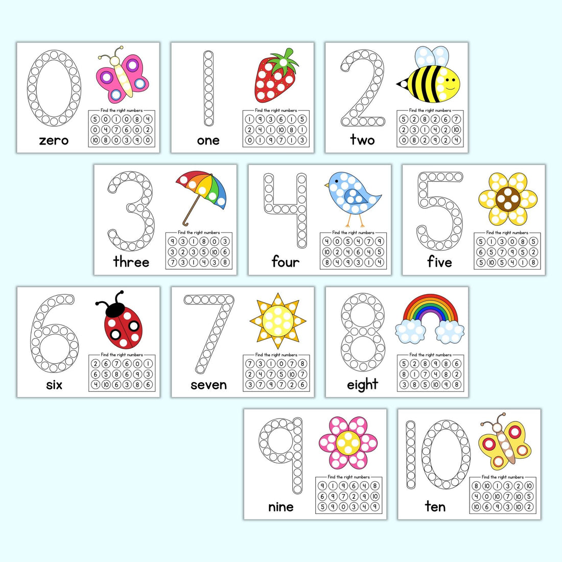 Spring Counting Dot Marker Pages (0-10) – Printables by The Craft-at ...