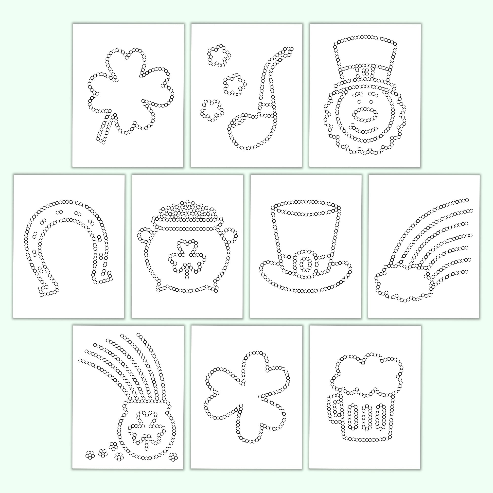 St Patrick's Day Q-Tip Sheets – Printables by The Craft-at-Home Family