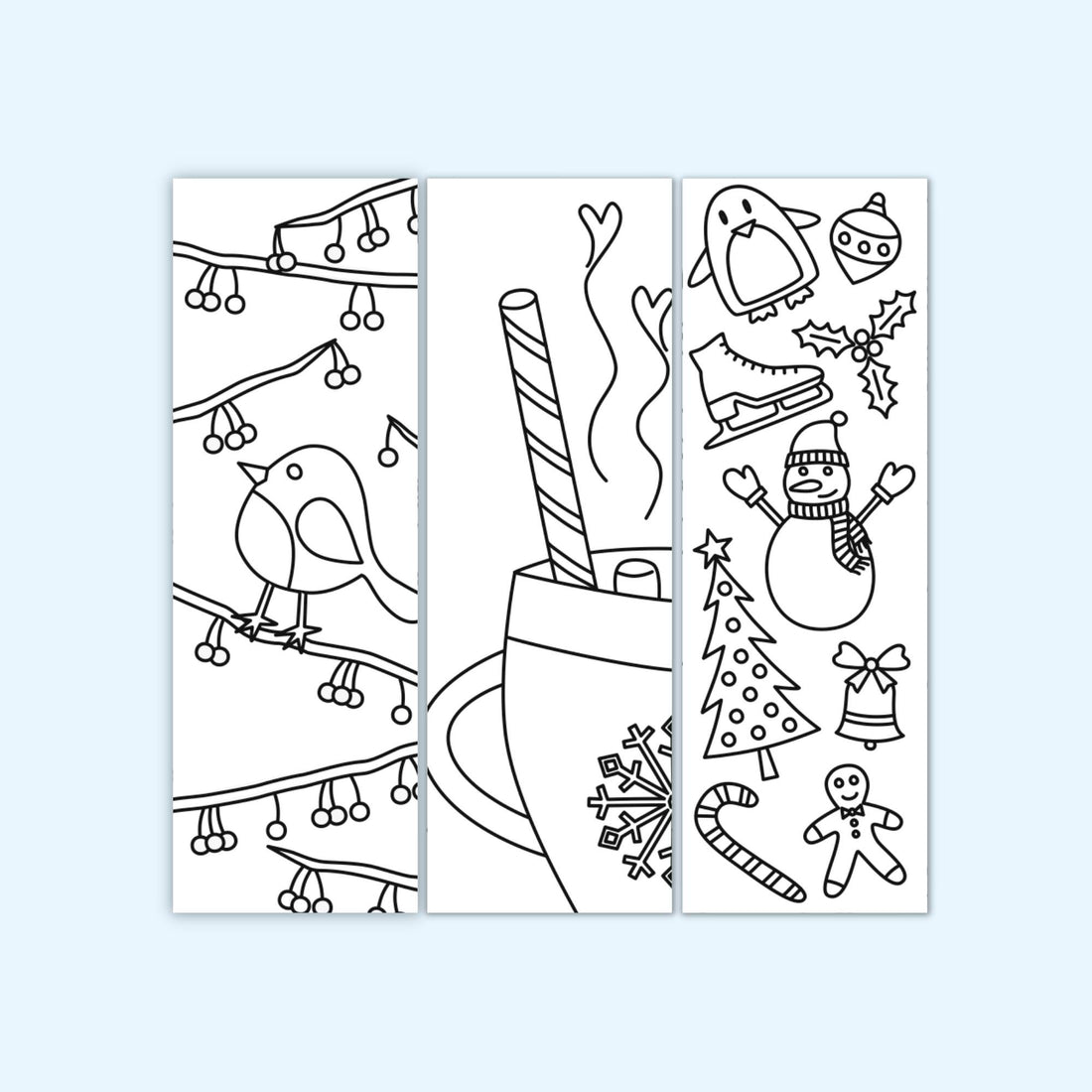 Winter Coloring Bookmarks (Set of 6) – Printables by The Craft-at-Home ...