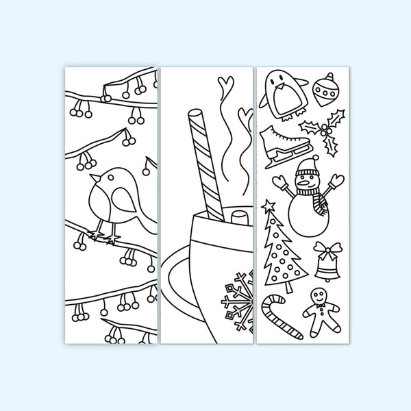 Winter Coloring Bookmarks (Set of 6) – Printables by The Craft-at-Home ...