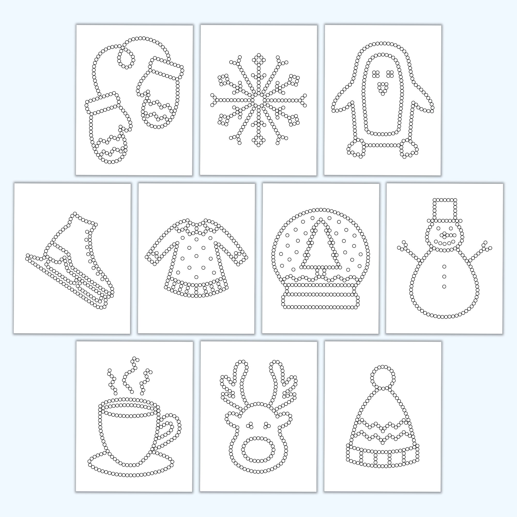 Winter Q-Tip Sheets – Printables by The Craft-at-Home Family